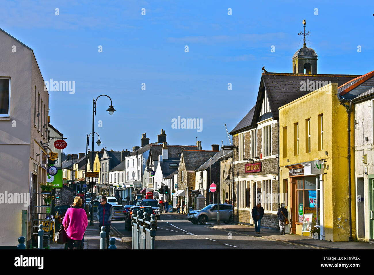 A street view of the High Street in the Welsh market town of Cowbridge ...