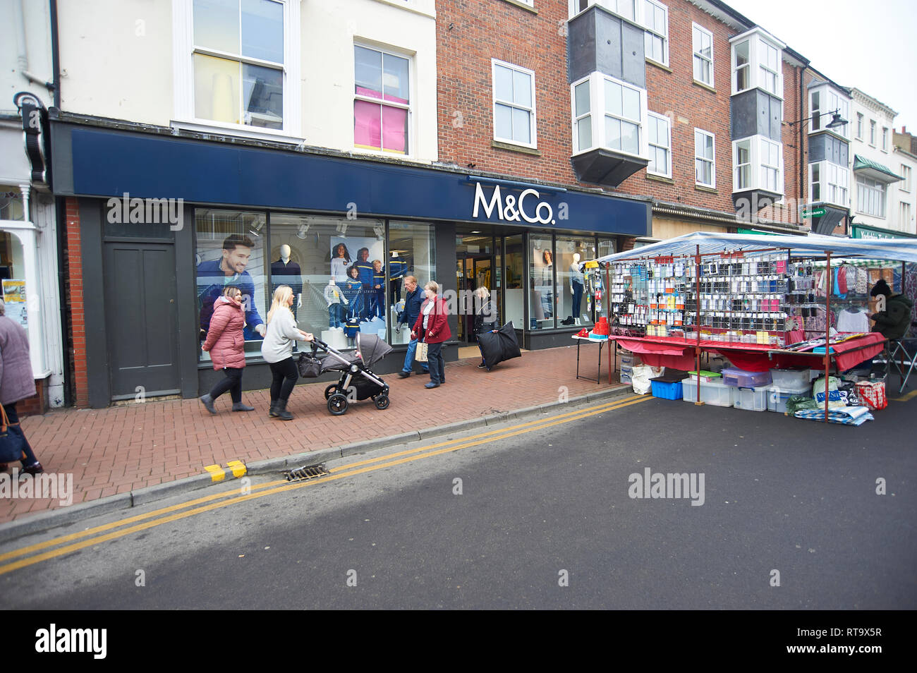 The Busy market town of Driffield in the East Riding of Yorkshire, on ...