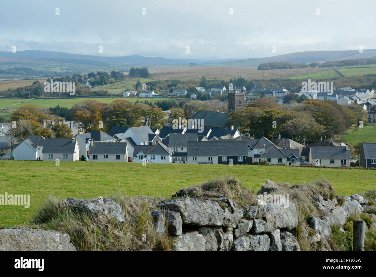 The Dartmoor town of Princetown in Devon Stock Photo - Alamy