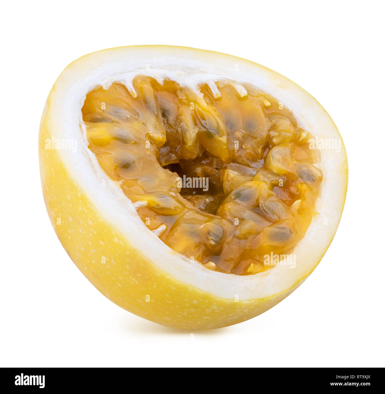 Yellow passion fruit isolated on white background. Clipping path Stock ...