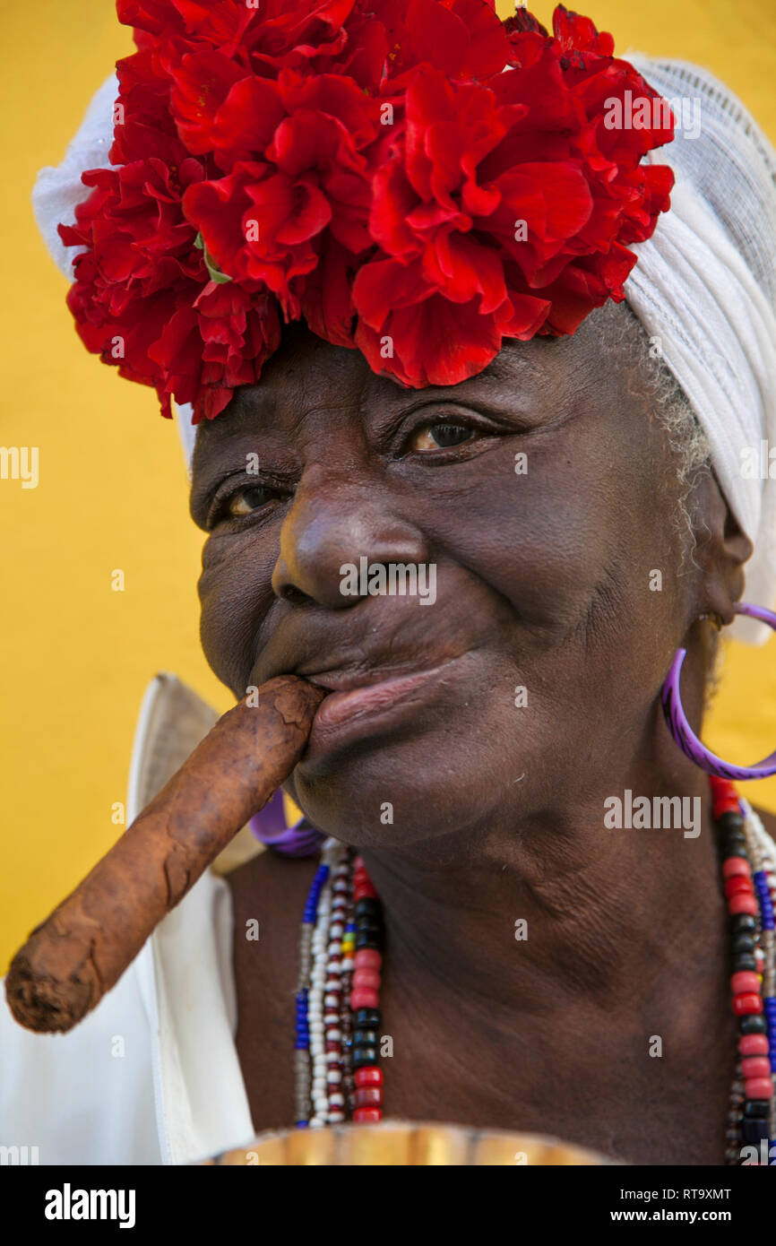 Havana, Cuba - 24 January 2013: Portraits of cuban people in ...