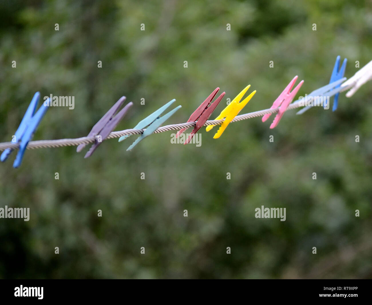 Pegs on rope hi-res stock photography and images - Alamy