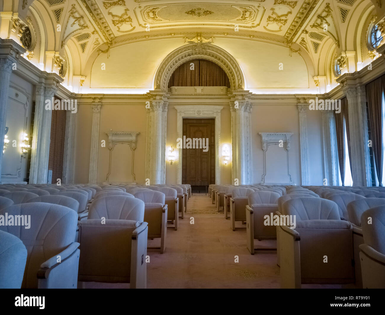 Bucharest, Romania, July 15, 2018 : Interior of the Parliament (House ...