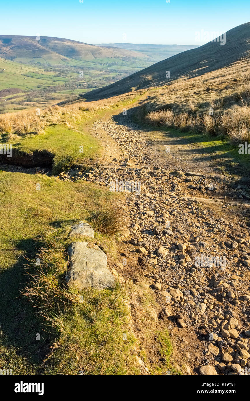 Chapel Gate, a track leading from Rushup Edge down to Edale, Peak ...