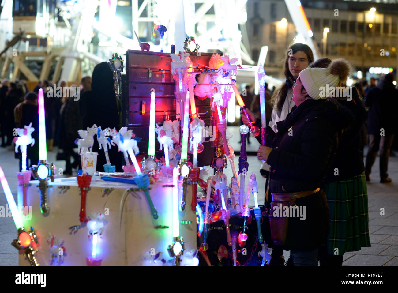 Glowing gizmos for sale, during Chinese New Year Stock Photo - Alamy