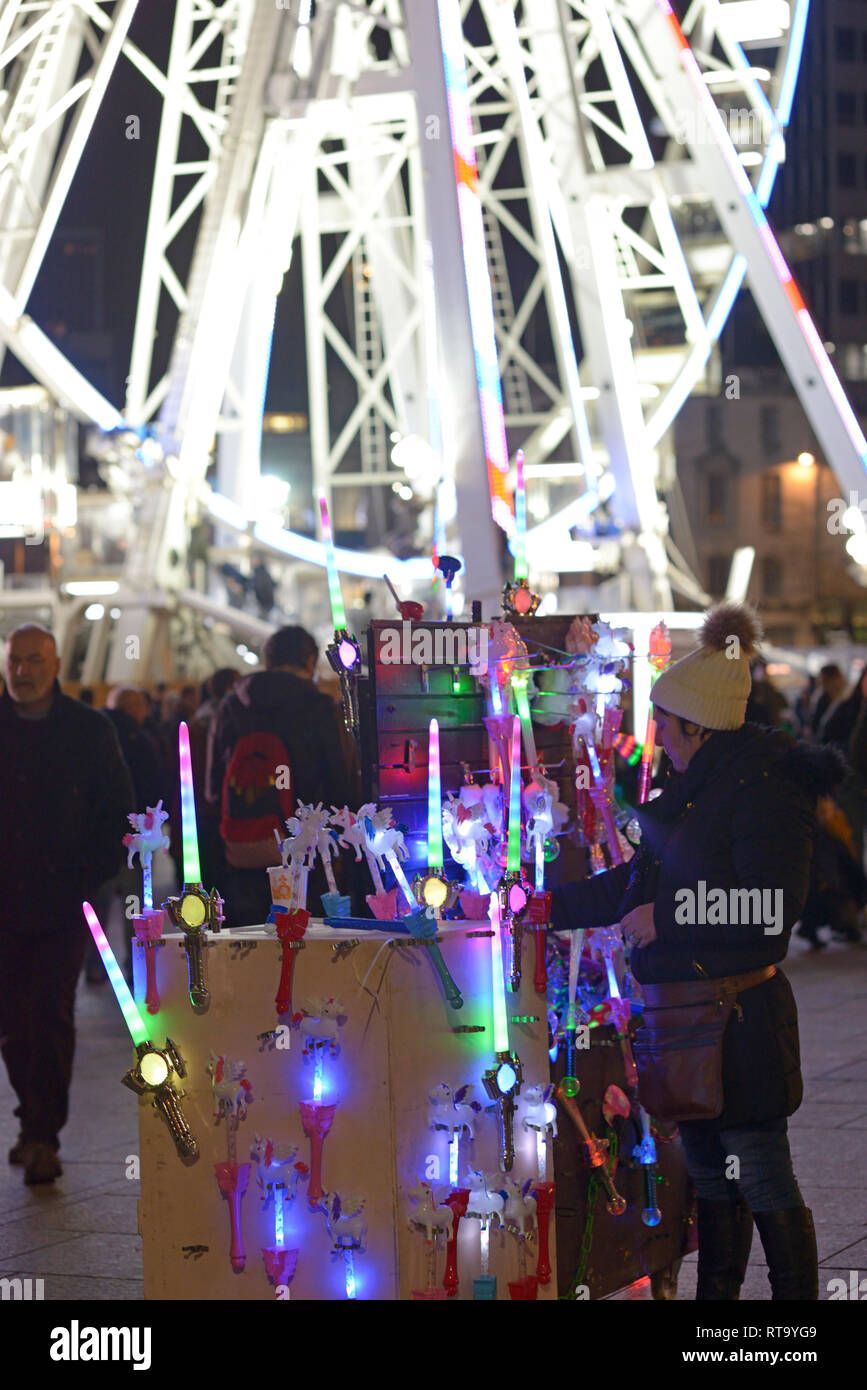 Glowing gizmos for sale, during Chinese New Year Stock Photo - Alamy