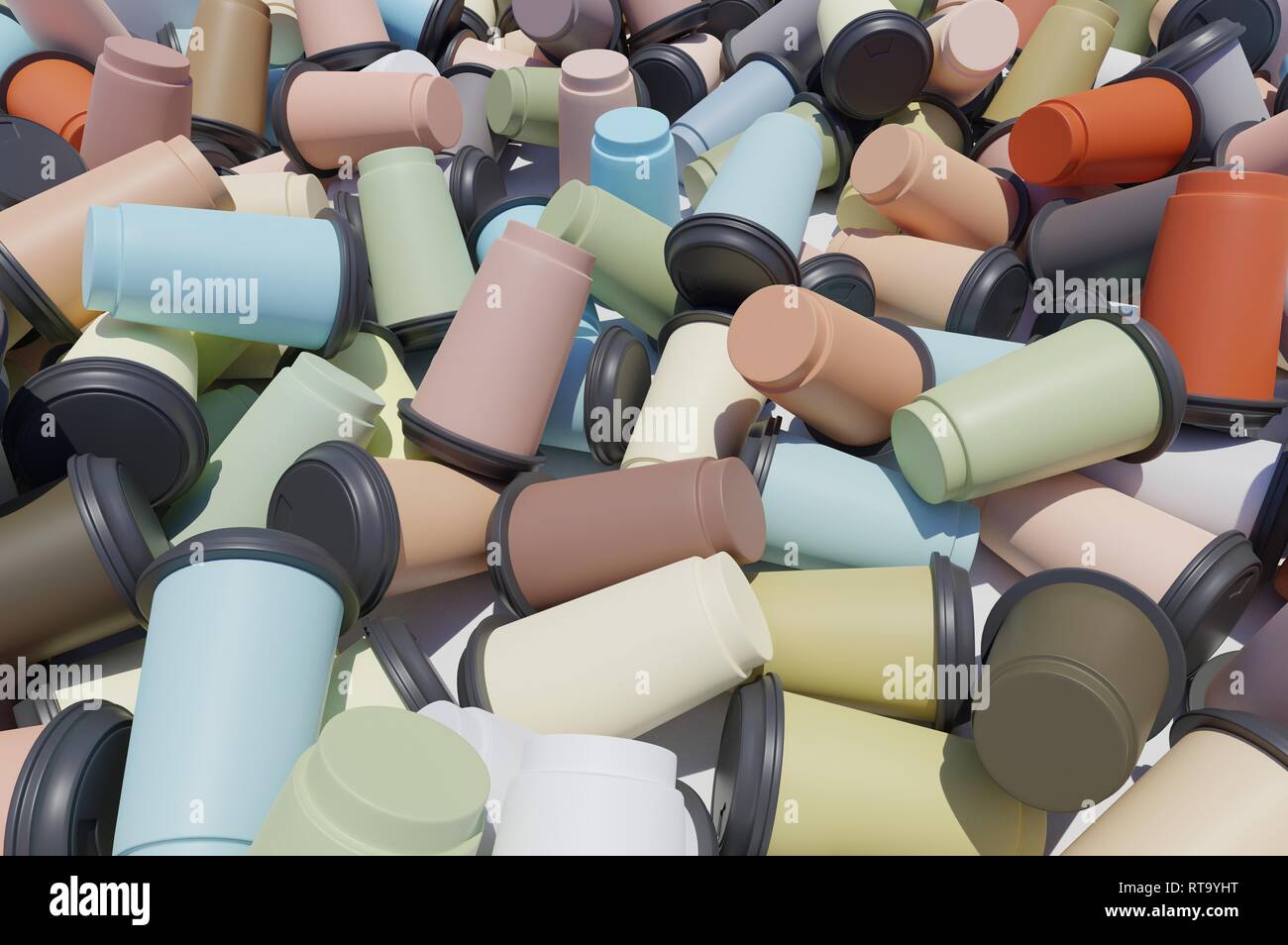 Pile of coffee cups waste hi-res stock photography and images - Alamy