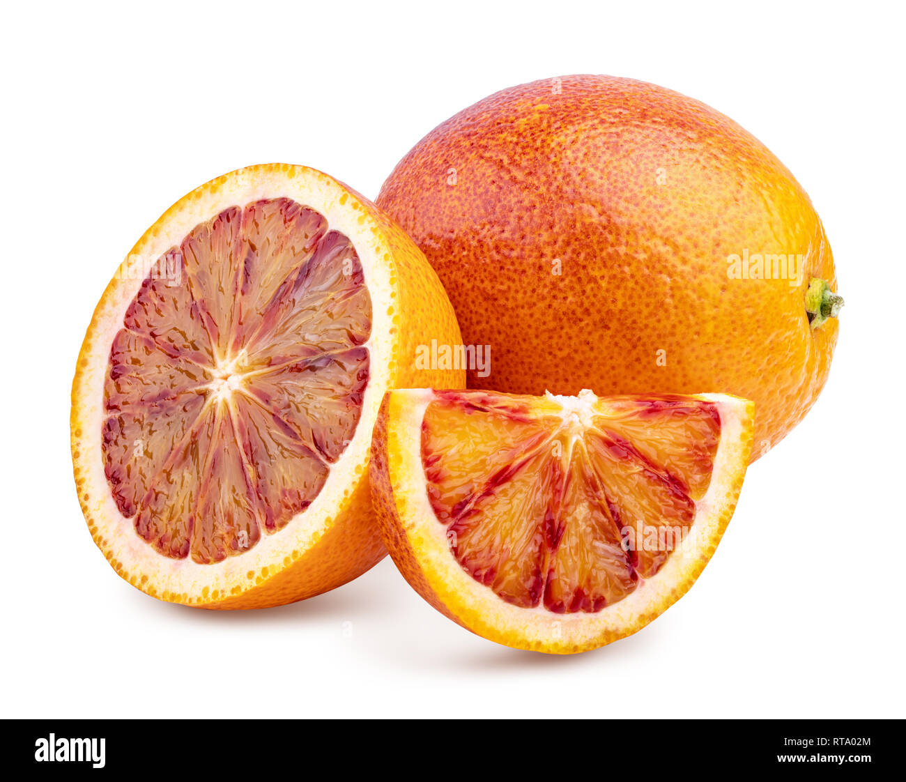 Sicilian bloody orange isolated on white background. Clipping path ...