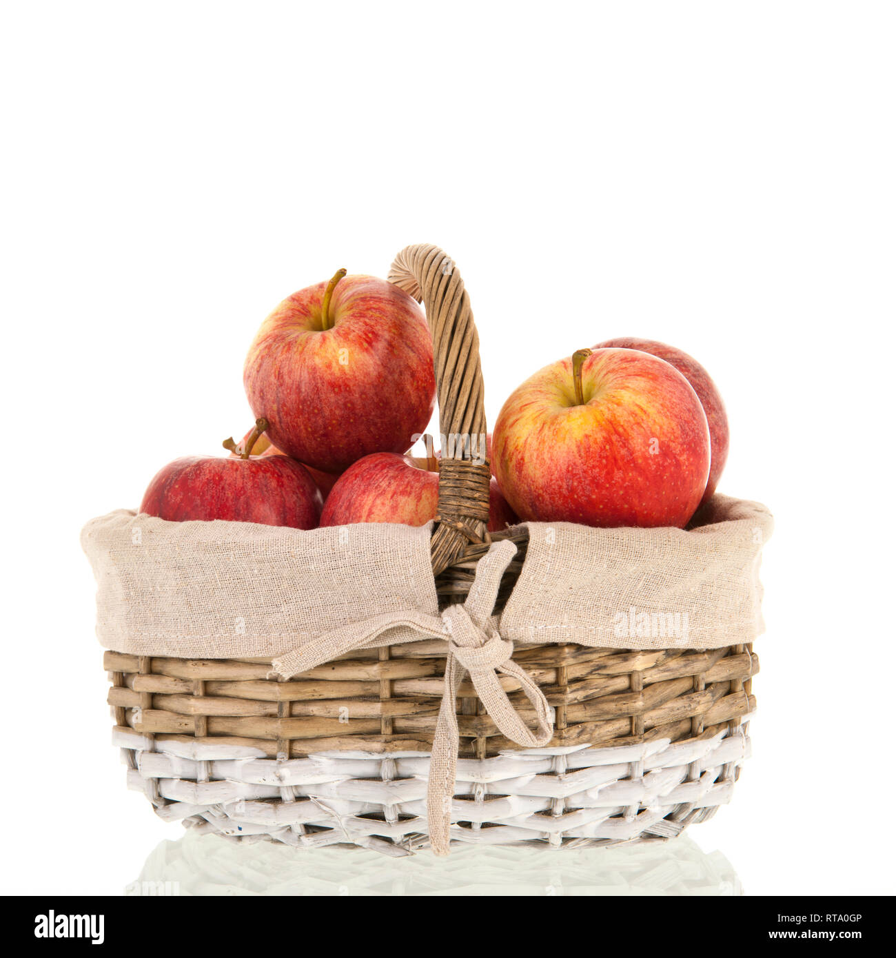 Basket full of red apples isolated over white background Stock Photo ...