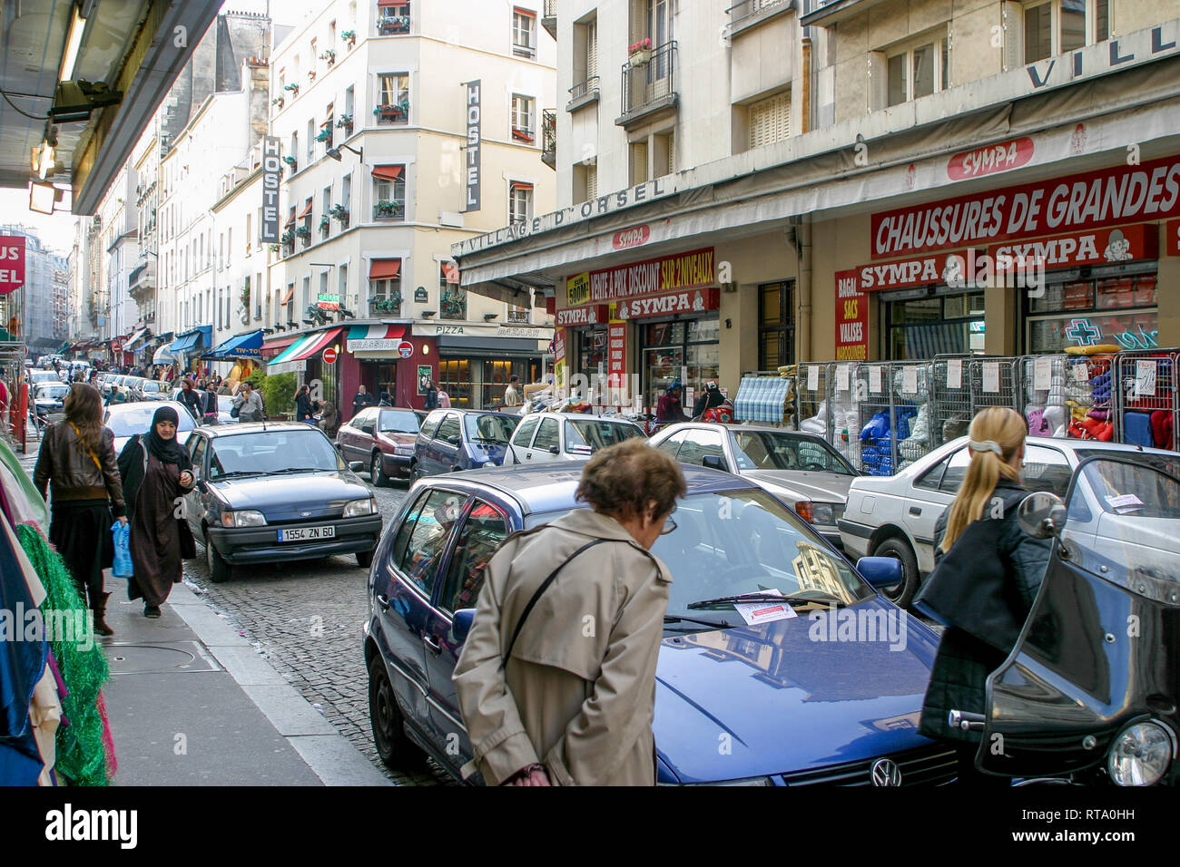 Street view, Barbès district, Paris, France Stock Photo - Alamy