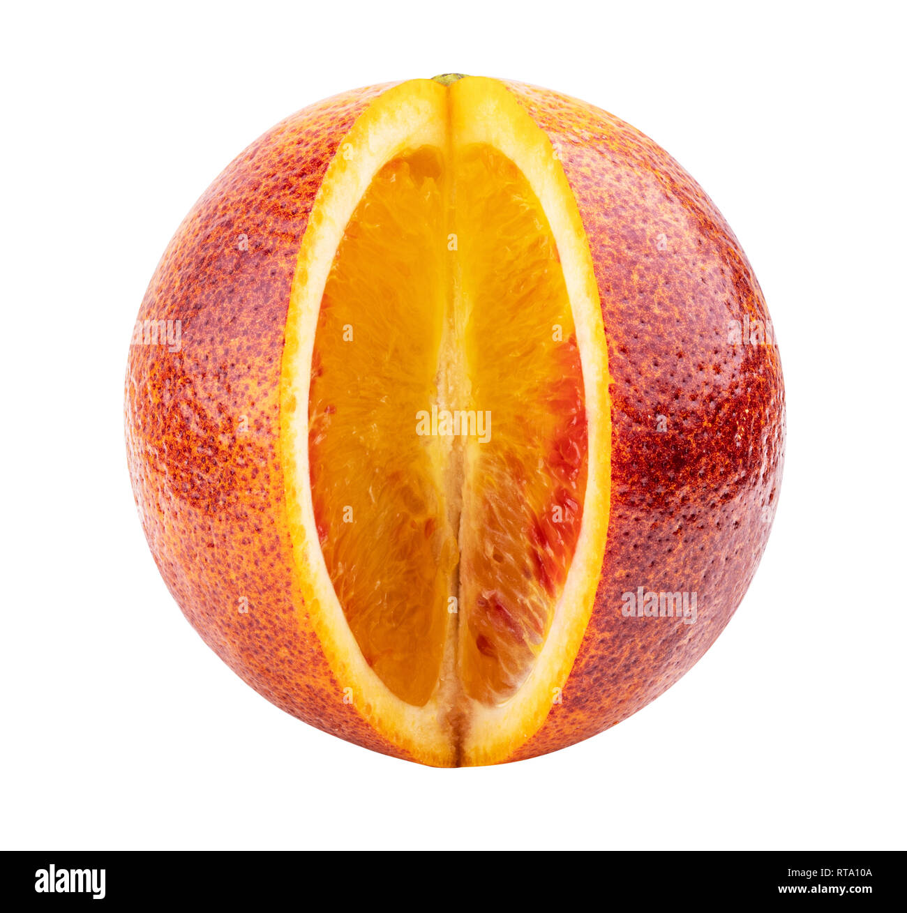 Sicilian bloody orange isolated on white background. Clipping path ...