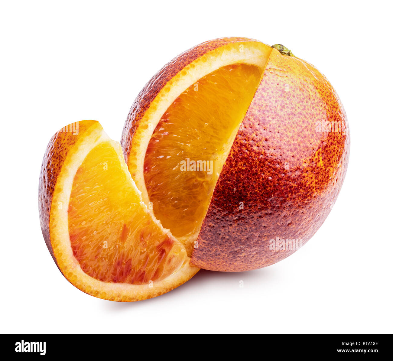 Sicilian bloody orange isolated on white background. Clipping path ...