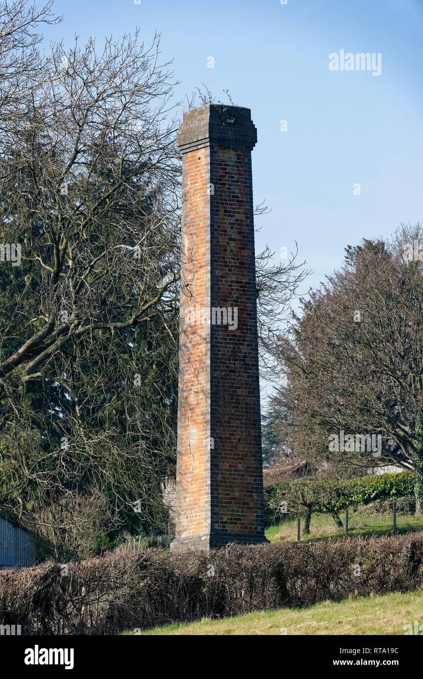 Old Industrial Chimney Stack in Field Ganders Green, below May Hill ...