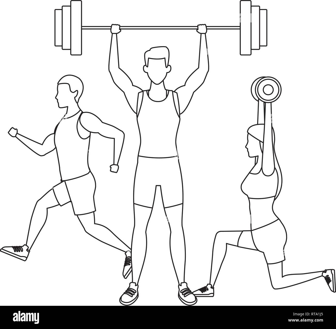 group of people working out Stock Vector Image & Art - Alamy