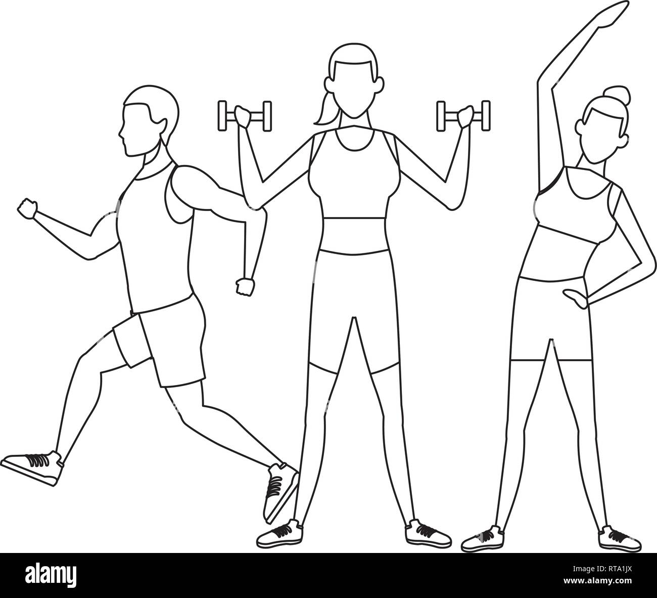 group of people working out Stock Vector Image & Art - Alamy