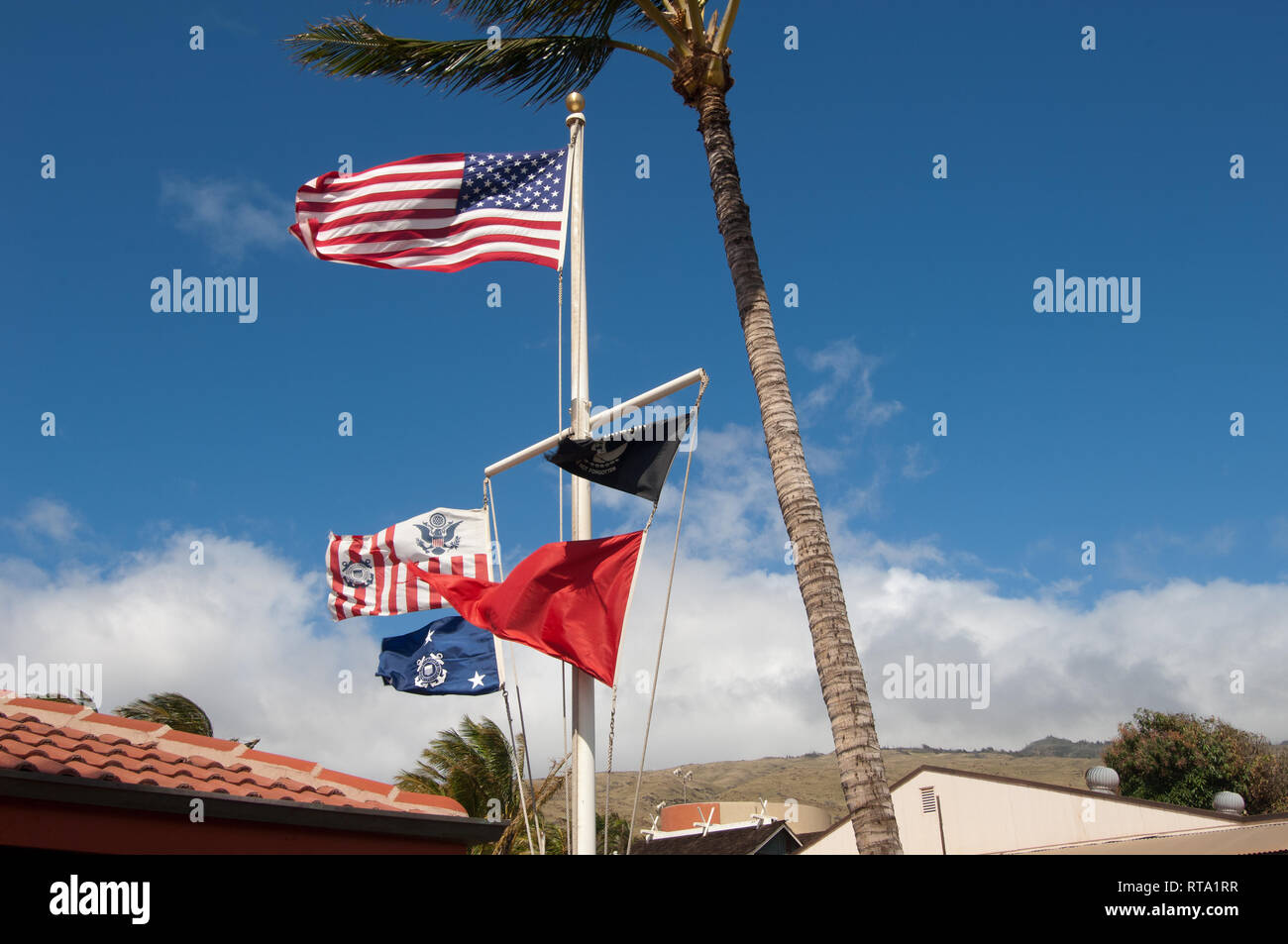 Yardarm at Coast Guard Station Maui Stock Photo - Alamy