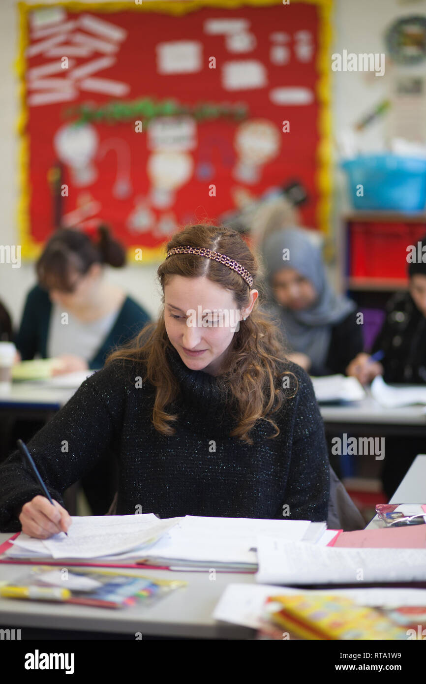 adults in a further education college studying childcare Stock Photo ...