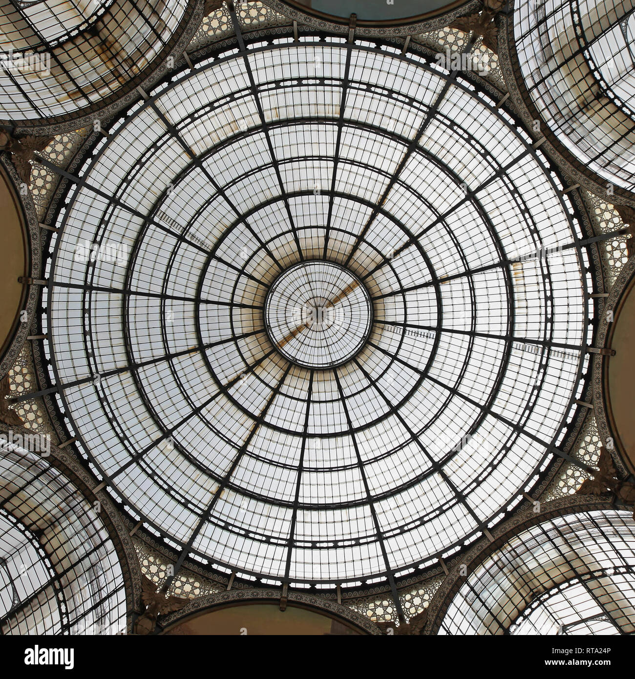 Glass Skylight Dome at Arcade in Milan Italy Stock Photo - Alamy