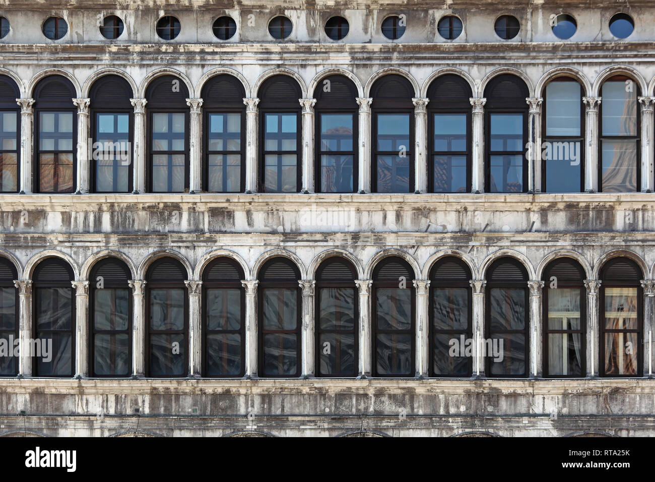 Arch Windows With Columns at St Mark in Venice Italy Stock Photo - Alamy