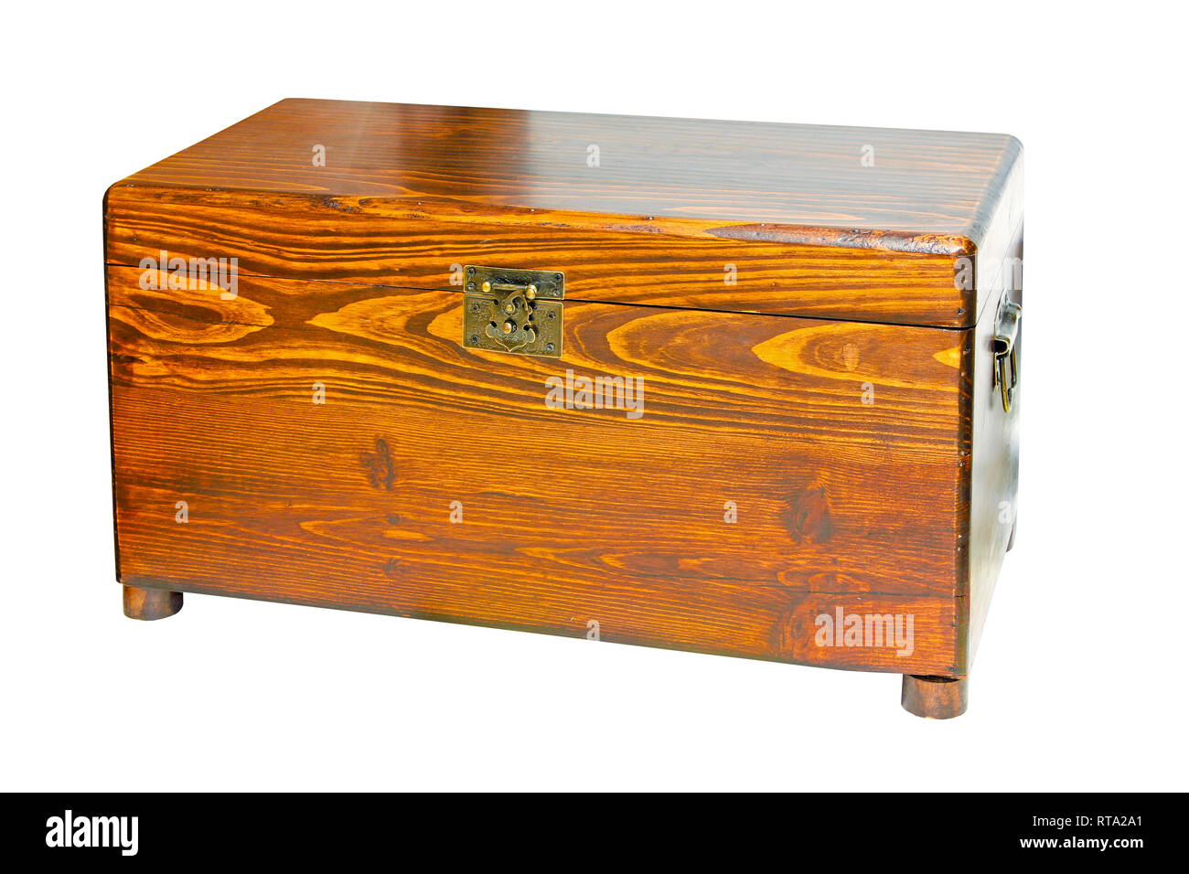 Retro style wooden case with clipping path Stock Photo - Alamy