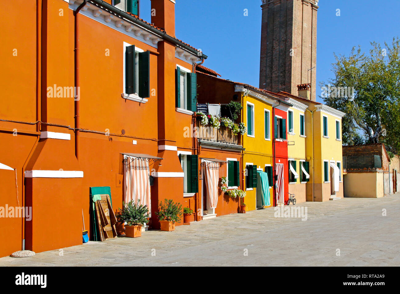 Old retro Mediterranean street with colorful houses Stock Photo - Alamy