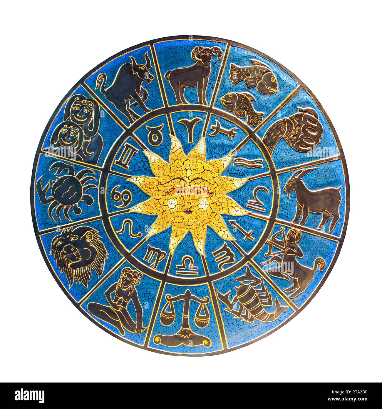 Zodiac with sun isolated included clipping path Stock Photo - Alamy