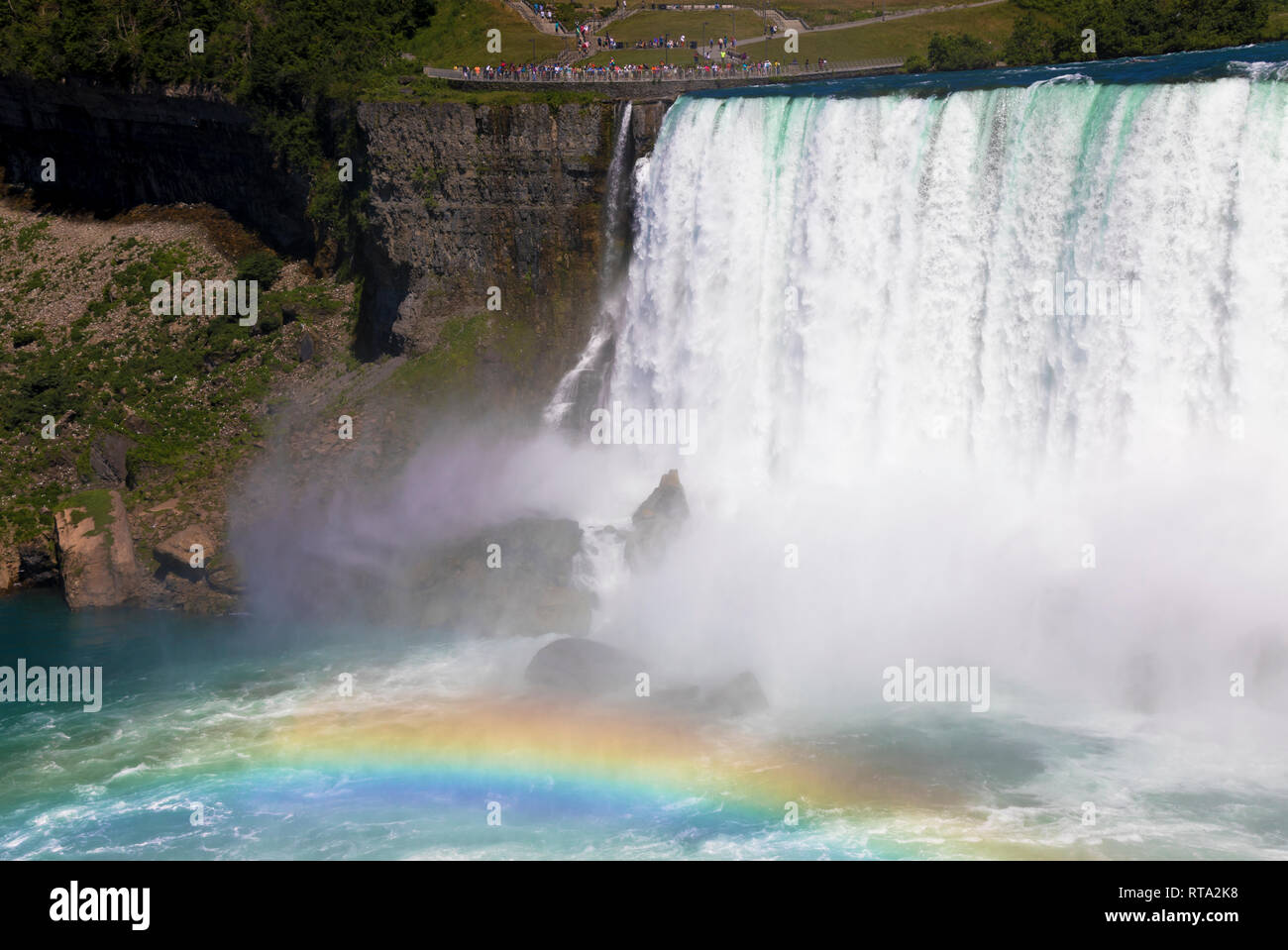 NIAGARA FALLS, ONTARIO, CANADA - JUNE 25, 2018: Spectacular rainbow at ...