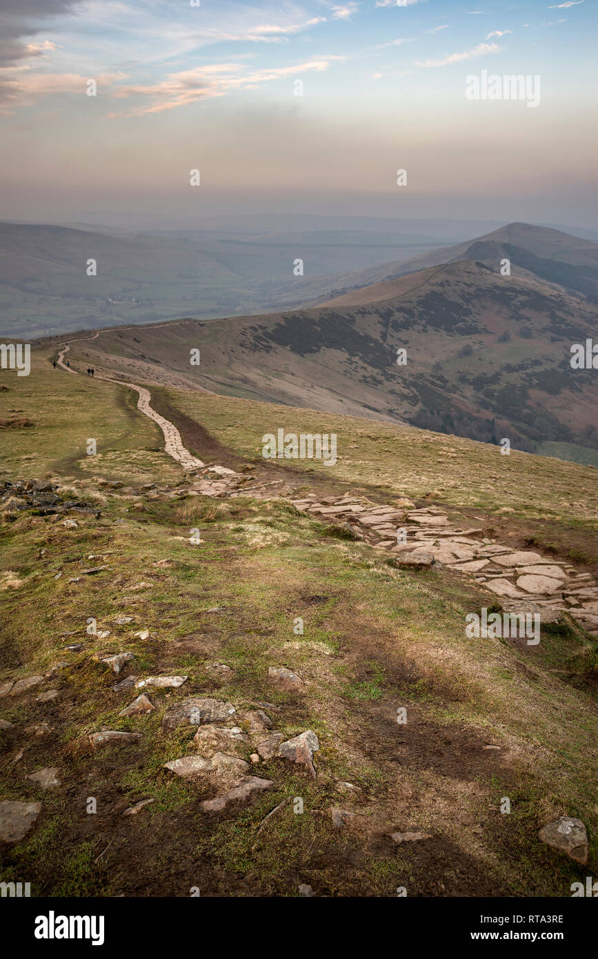 Beautiful sunset landscape image of The Great Ridge in the Peak ...