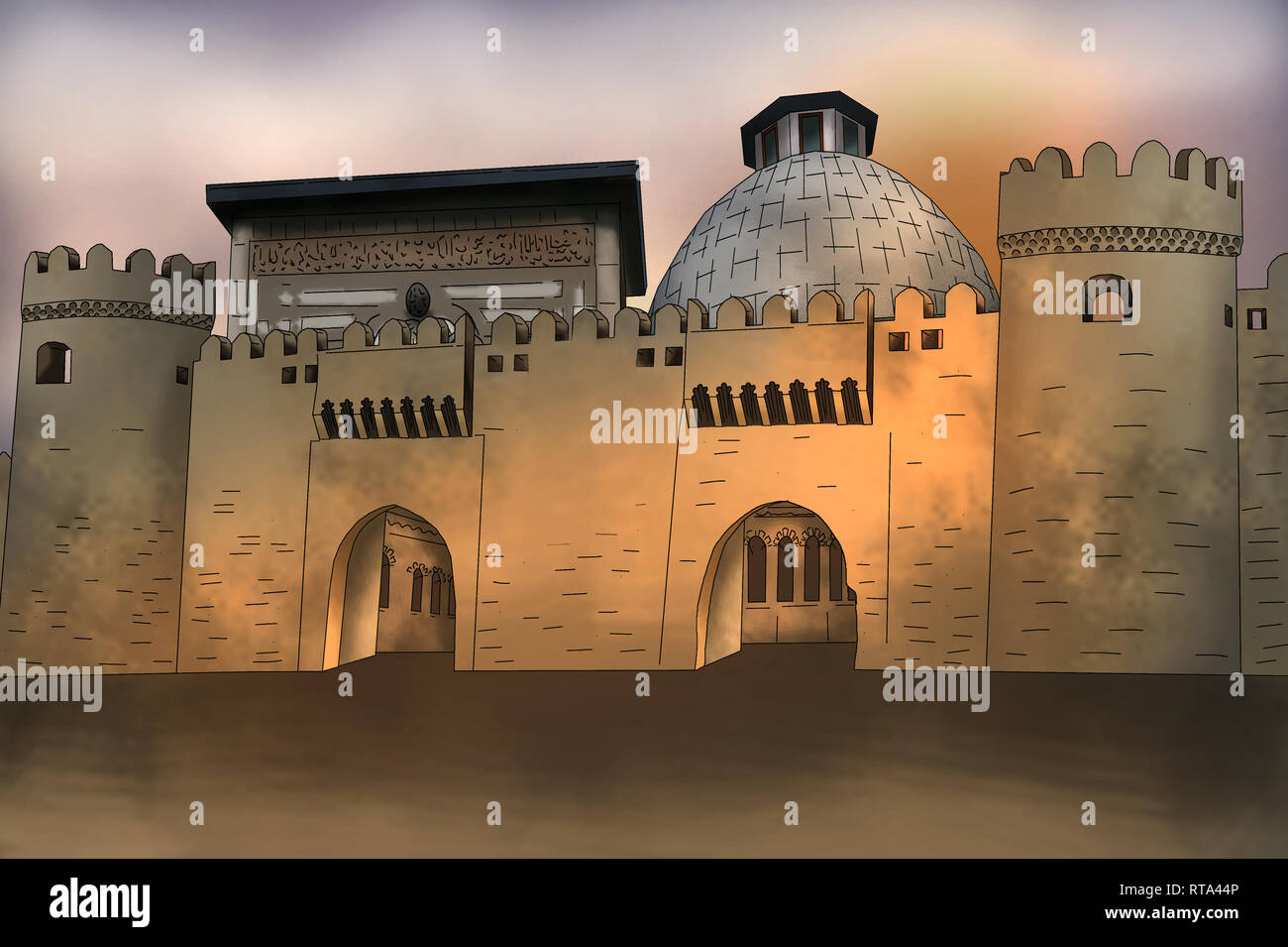 Temple building from middle east history Stock Photo - Alamy