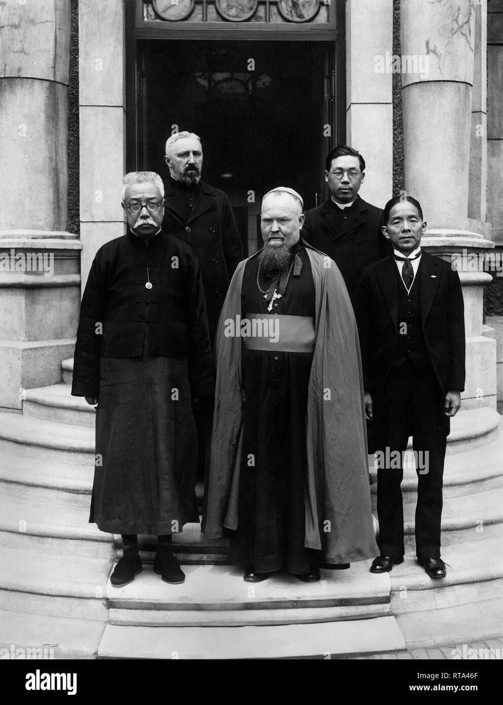 the hsinking bishop gaspais exits the imperial audience, china, asia ...