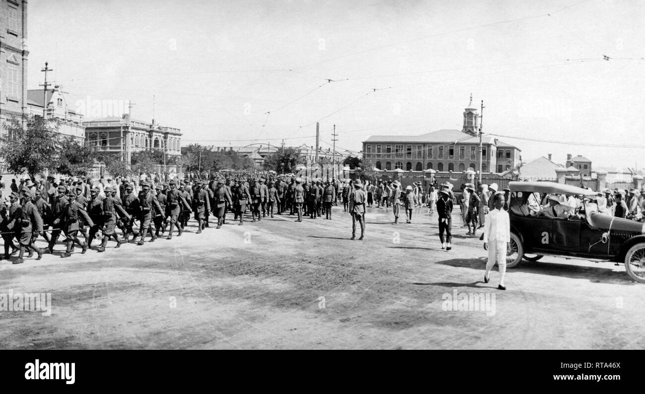 military parade in tientsin china, asia 1918 Stock Photo - Alamy