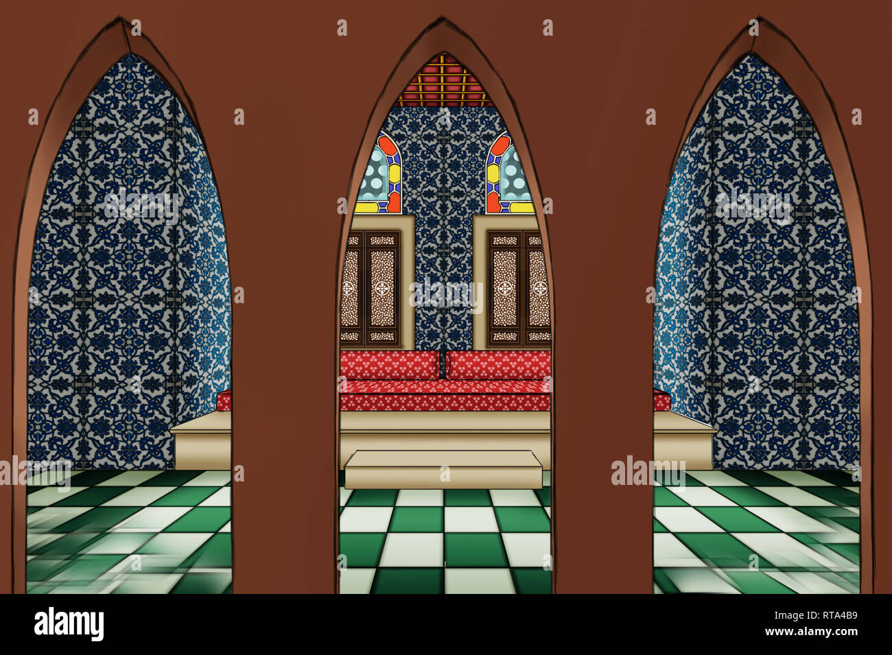 Inside view from middle eastern building Stock Photo - Alamy