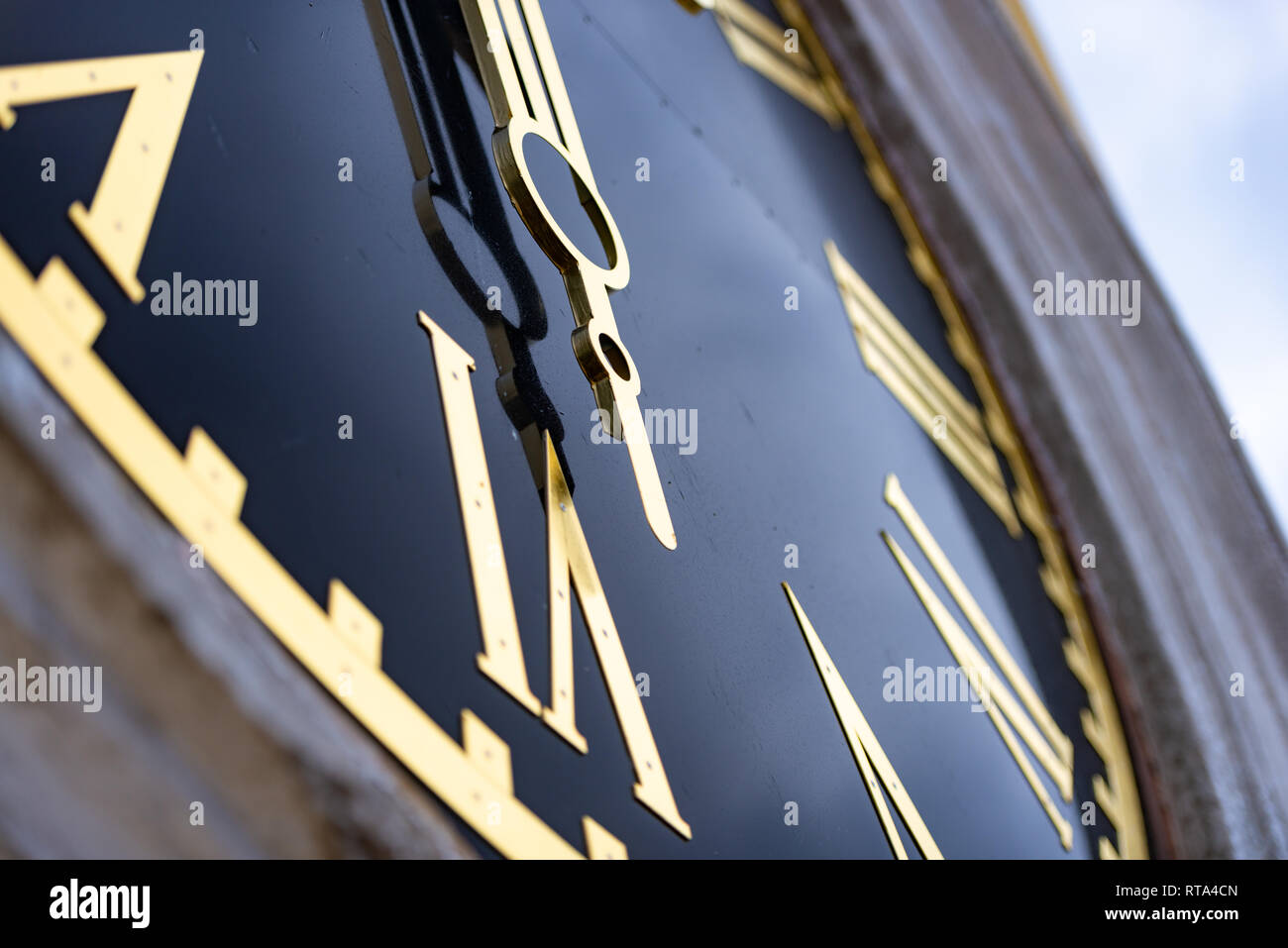 Big clock on church tower in Russia. Detailed and close view of ...