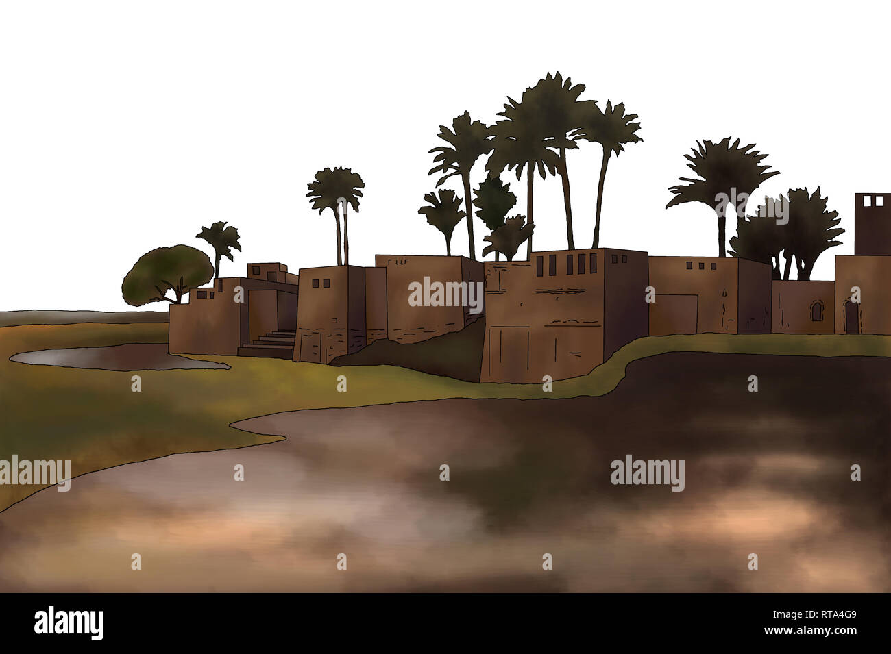 Town and buildings from middle east history Stock Photo - Alamy