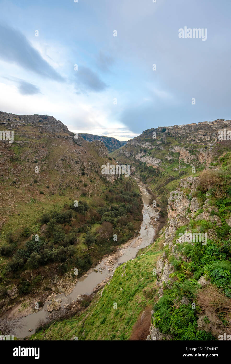 The prehistoric sassi caves, caverns and dwellings are visible in the ...