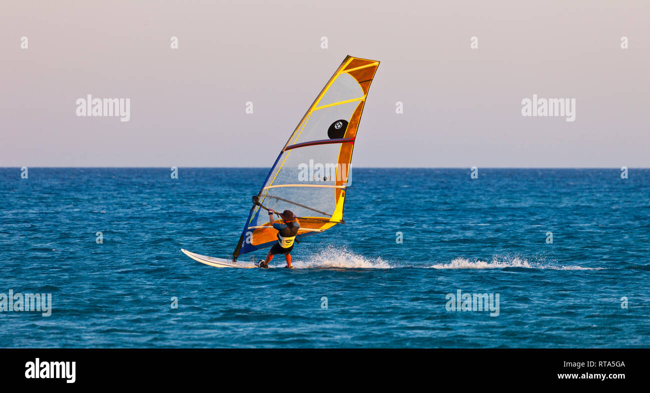 Windsurf. Prasonisi, Southern Coast, Rhodes Island, The Dodecanese ...