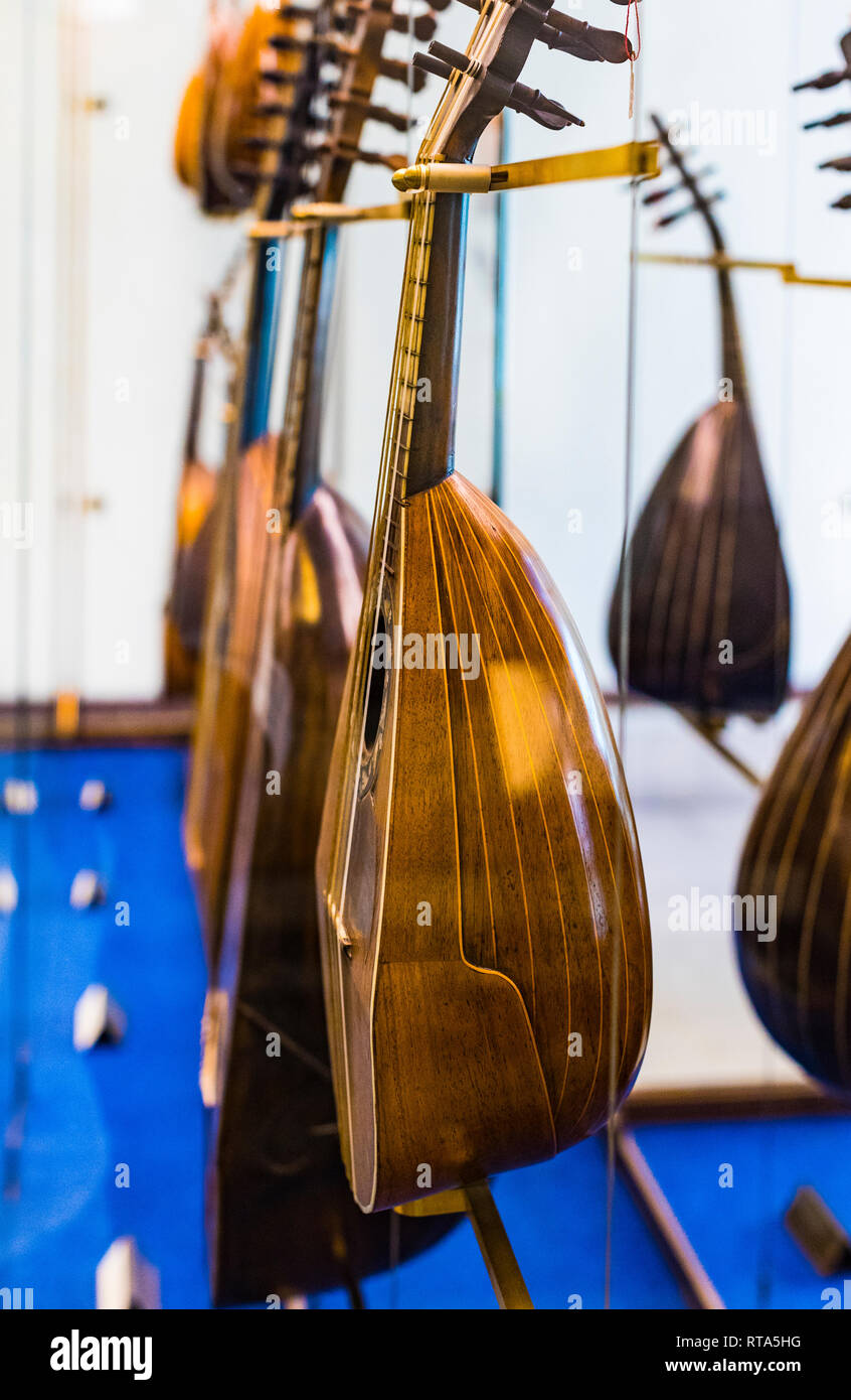 6 JUNE 2018, MILAN, ITALY: Exhibition of musical instruments of Milan ...