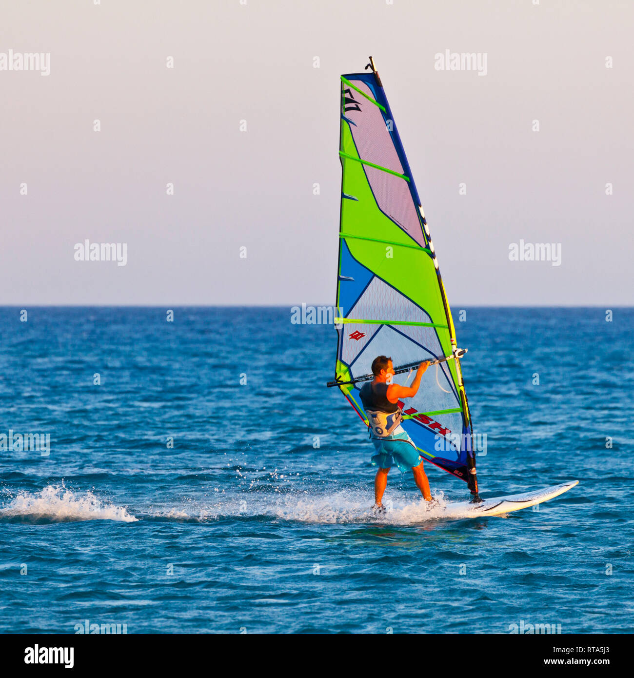 Windsurf. Prasonisi, Southern Coast, Rhodes Island, The Dodecanese ...