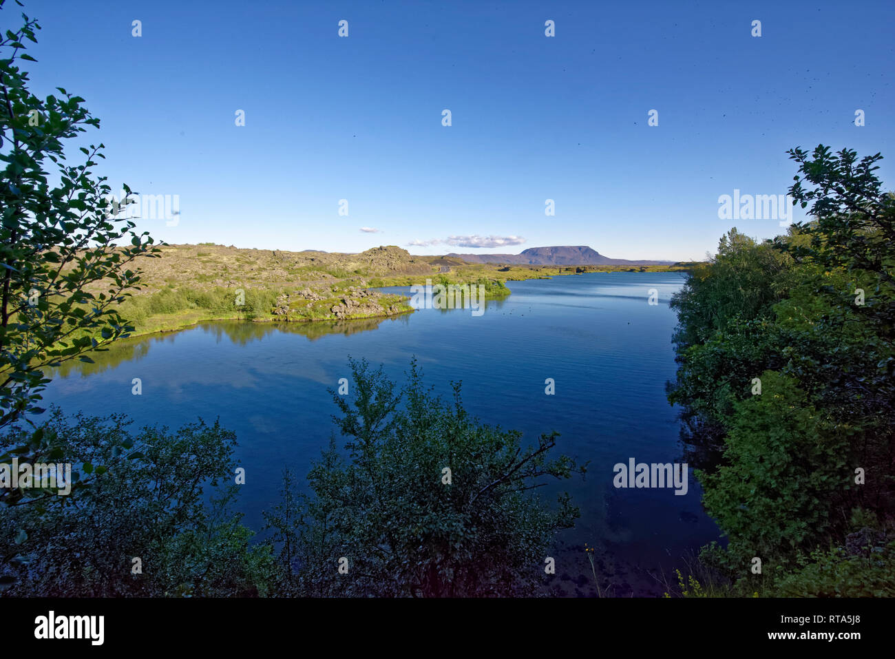 Volcanic rock formations from lava tubes at Dimmuborgir on Lake Myvatn ...