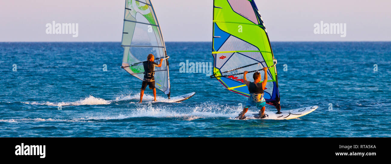 Windsurf. Prasonisi, Southern Coast, Rhodes Island, The Dodecanese ...