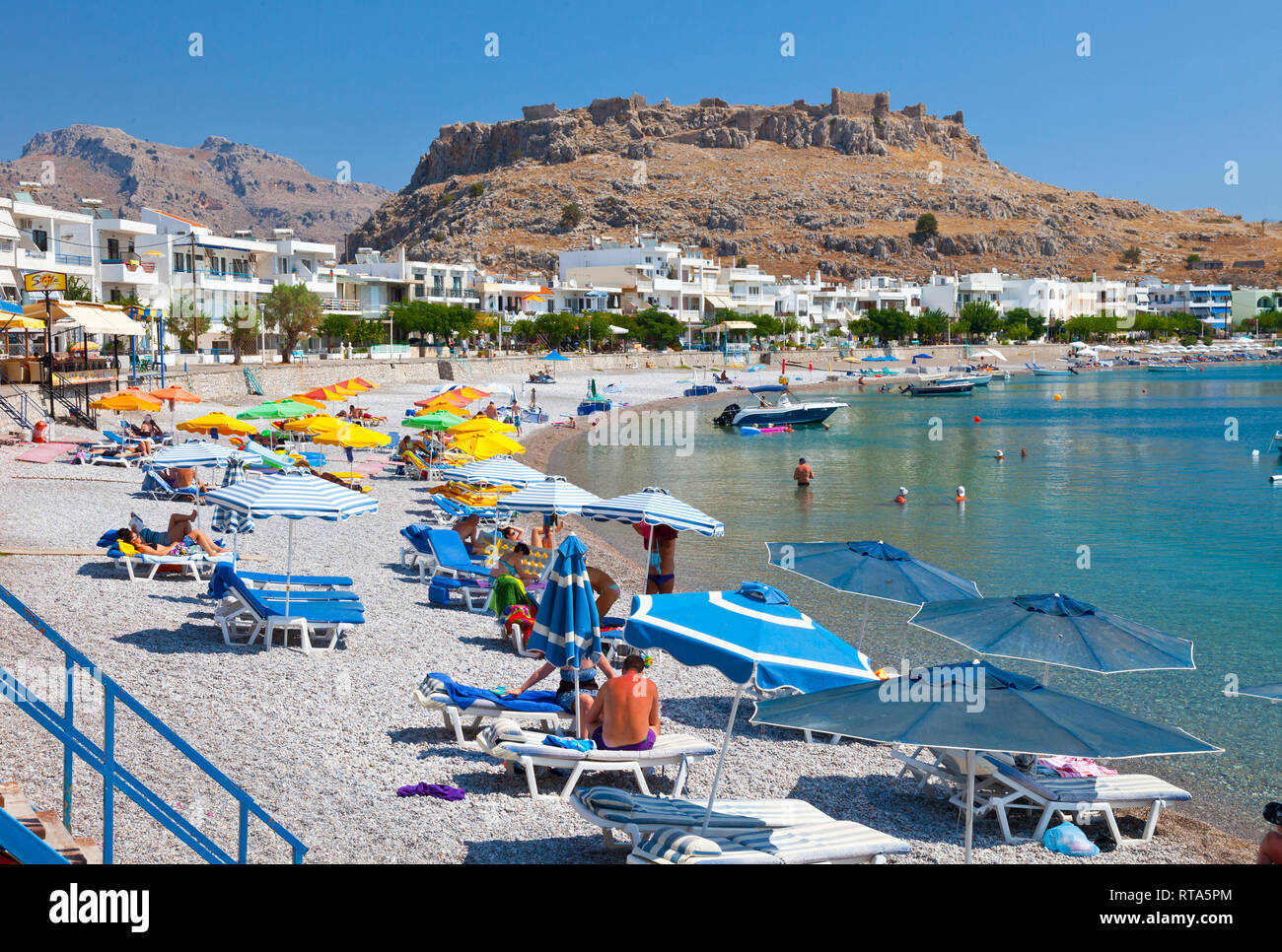Pheraklos Castle. Haraki Bay. East Coast, Rhodes Island, The Dodecanese ...