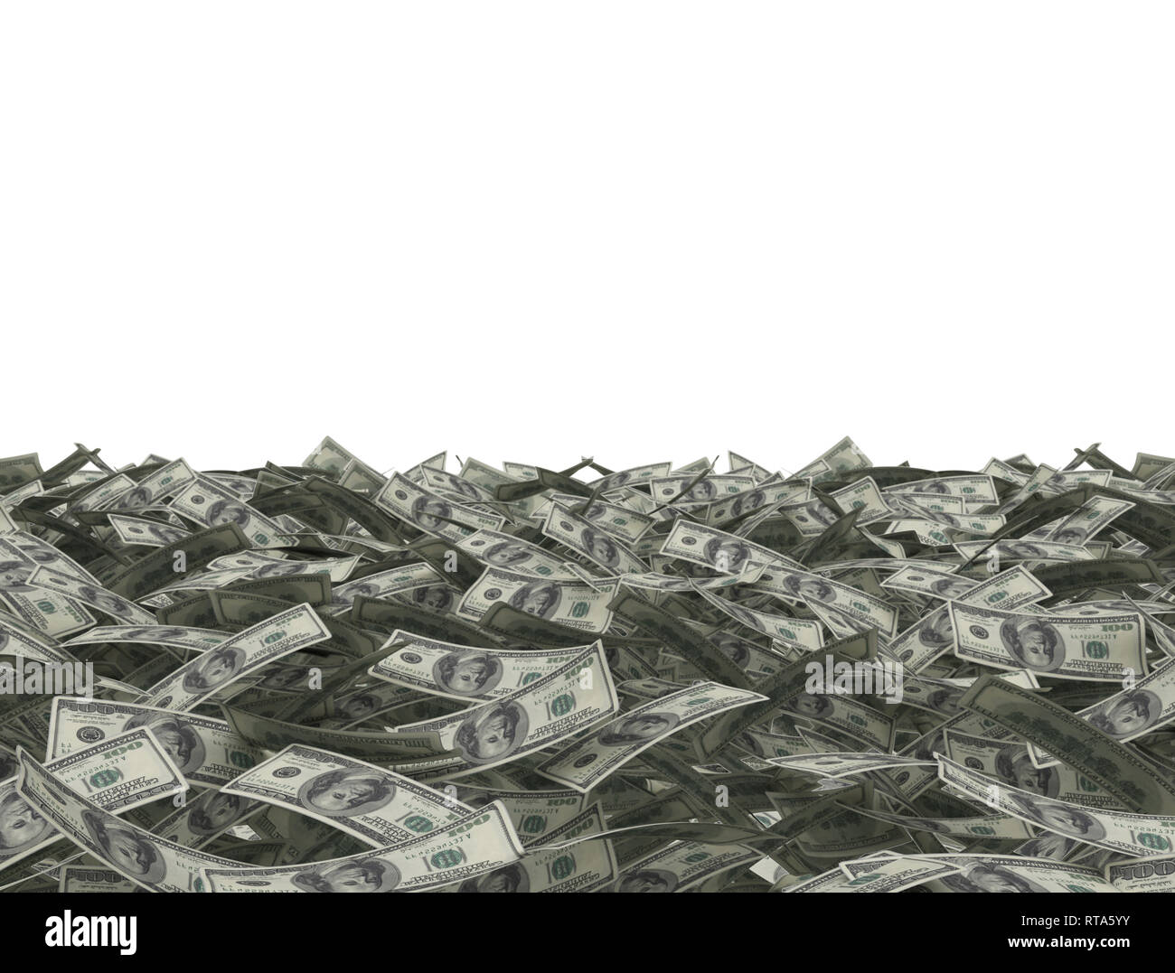 Money background dollar bills with white copy space area cut out. 3d ...
