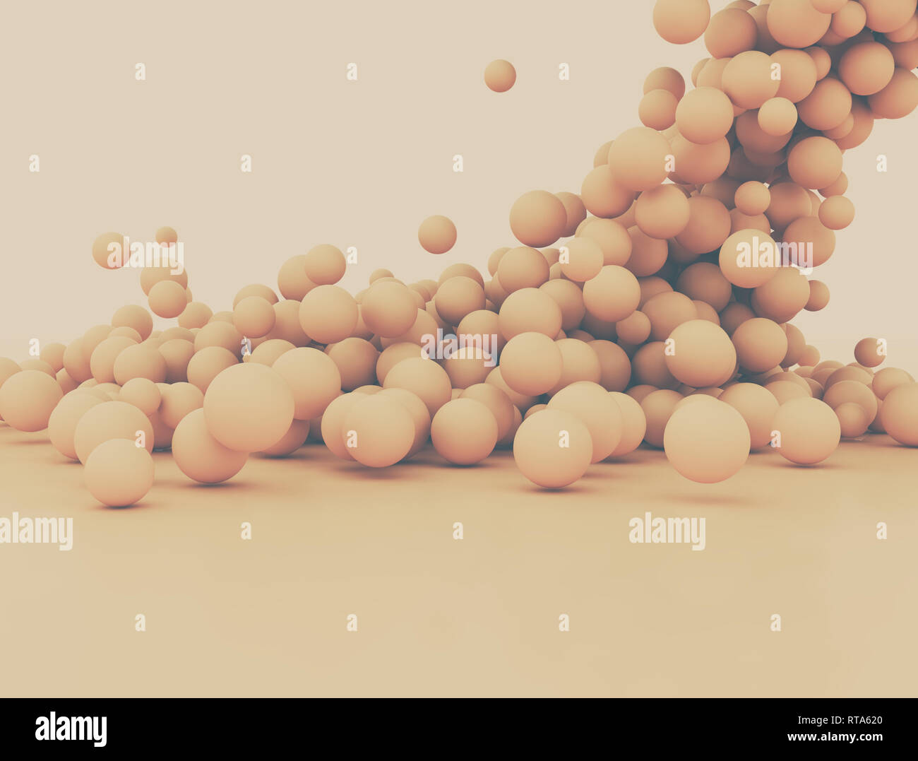 Abstract falling spheres 3d backdrop Stock Photo - Alamy