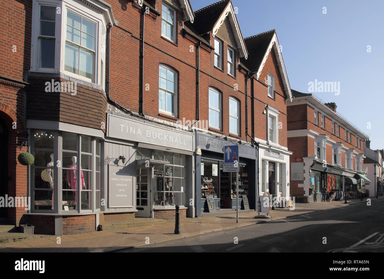 shops on the high street at hurstpierpoint west sussex Stock Photo - Alamy