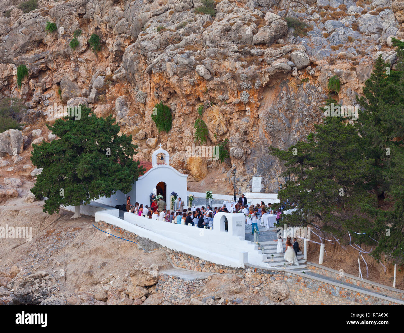 St. Paul Church. St. Paul Bay. Lindos Village, East Coast, Rodhes ...
