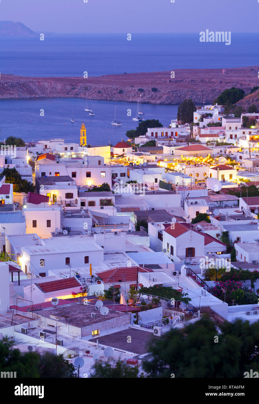 Lindos Village, East Coast, Rodhes Island, The Dodecanese Archipelago ...