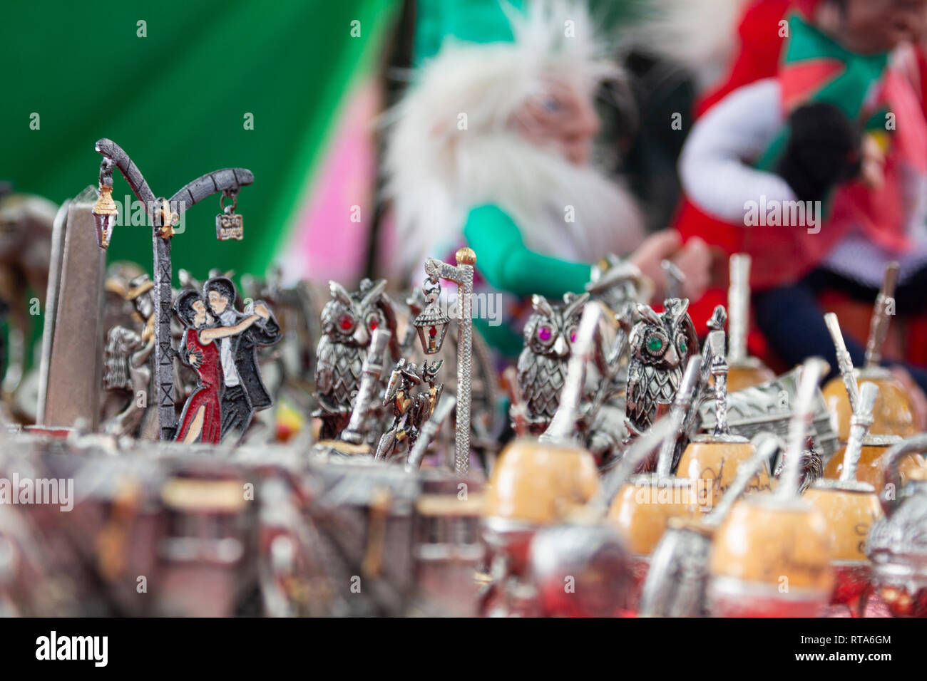 Buenos Aires State/Argentina 15/06/2014.Sale of crafts in Feria ...