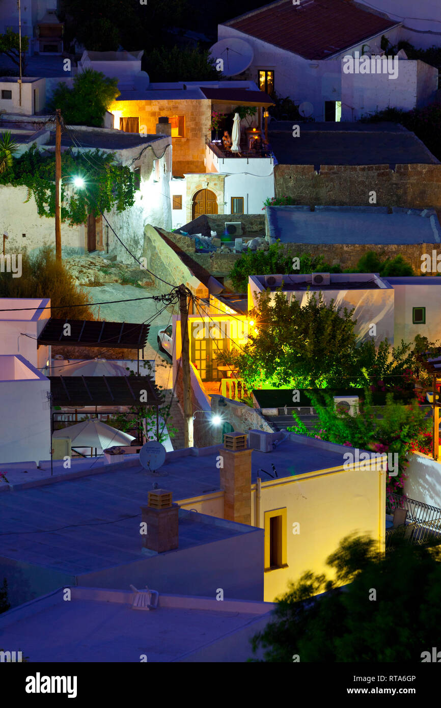 Lindos Village, East Coast, Rodhes Island, The Dodecanese Archipelago ...