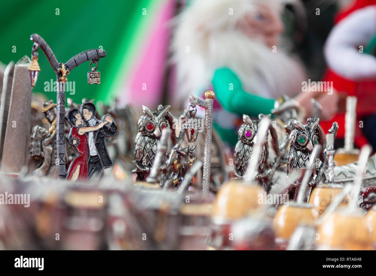 Buenos Aires State/Argentina 15/06/2014.Sale of crafts in Feria ...