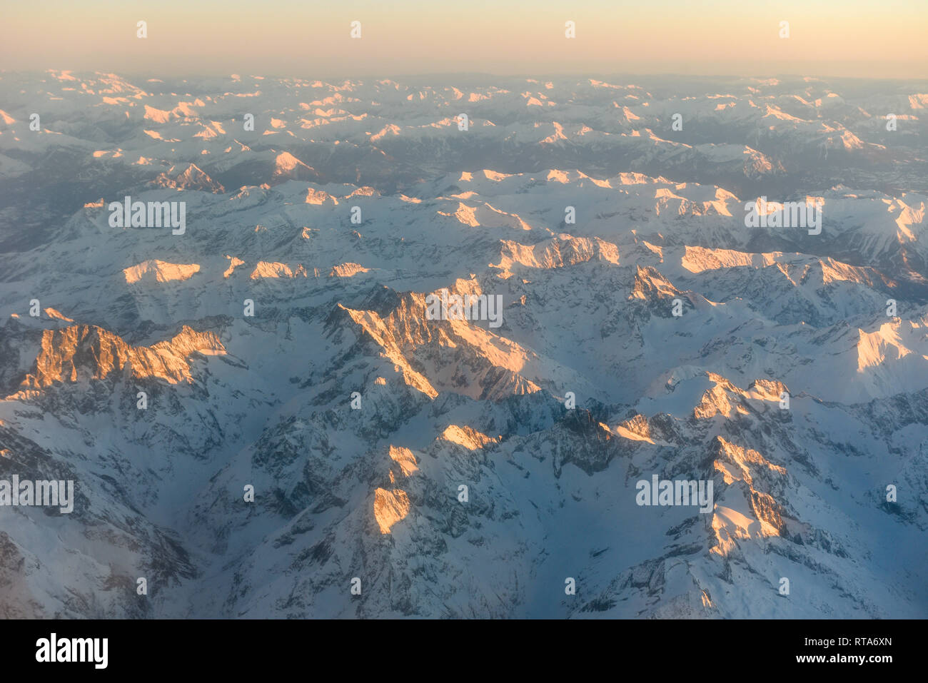 Swiss alps in winter flight hi-res stock photography and images - Alamy
